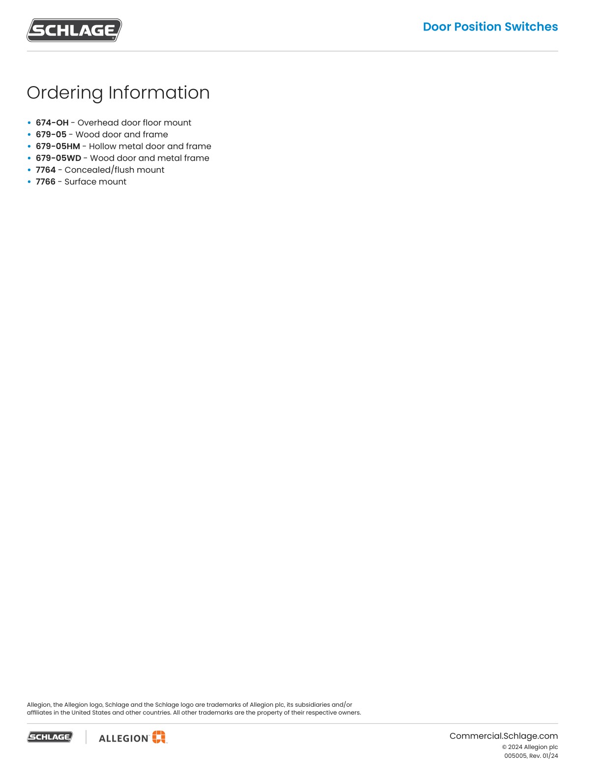 Allegion EAC Catalog