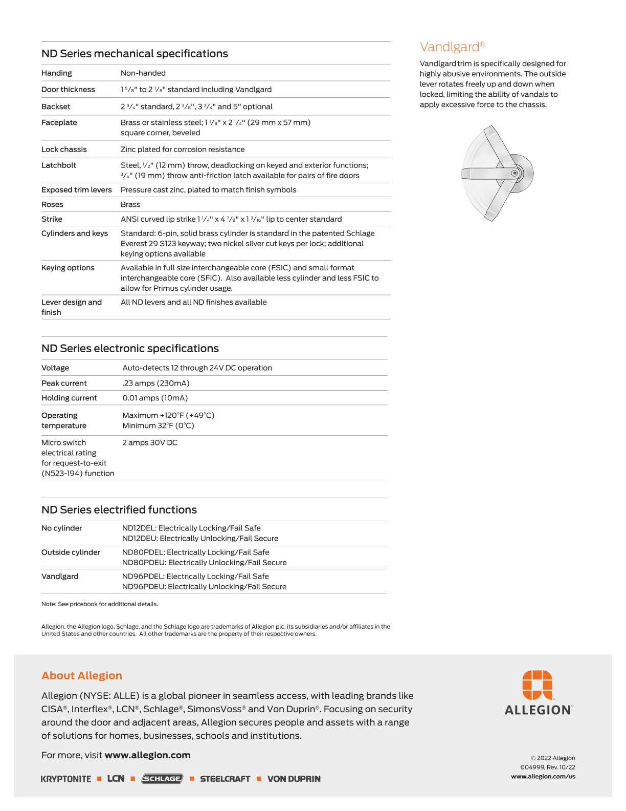 Allegion EAC Catalog