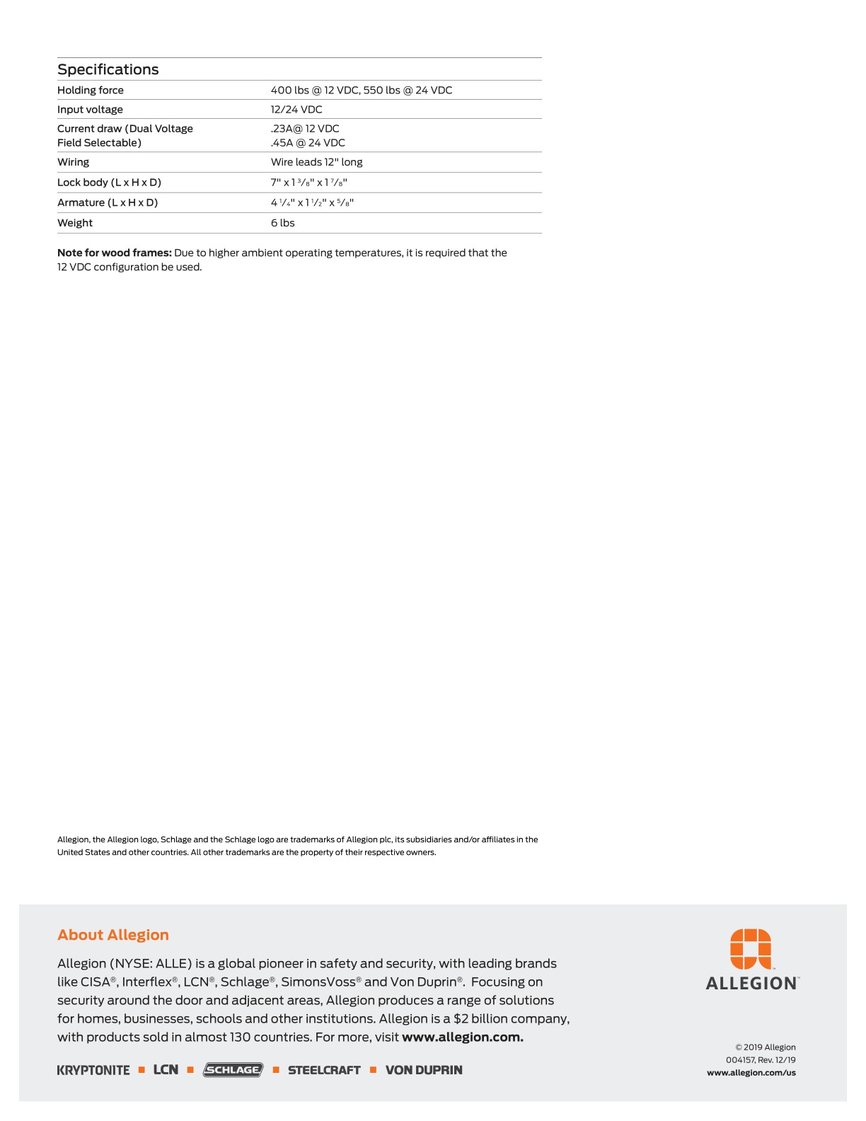 Allegion EAC Catalog