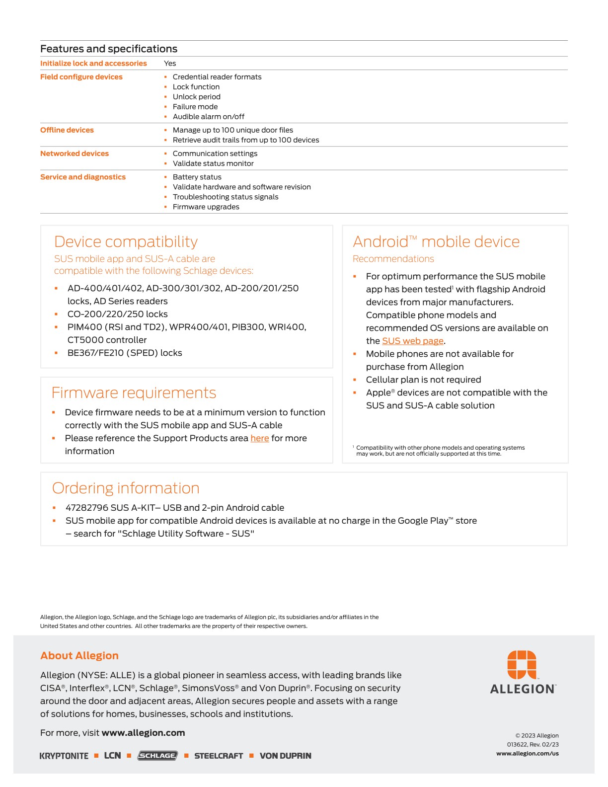 Allegion EAC Catalog