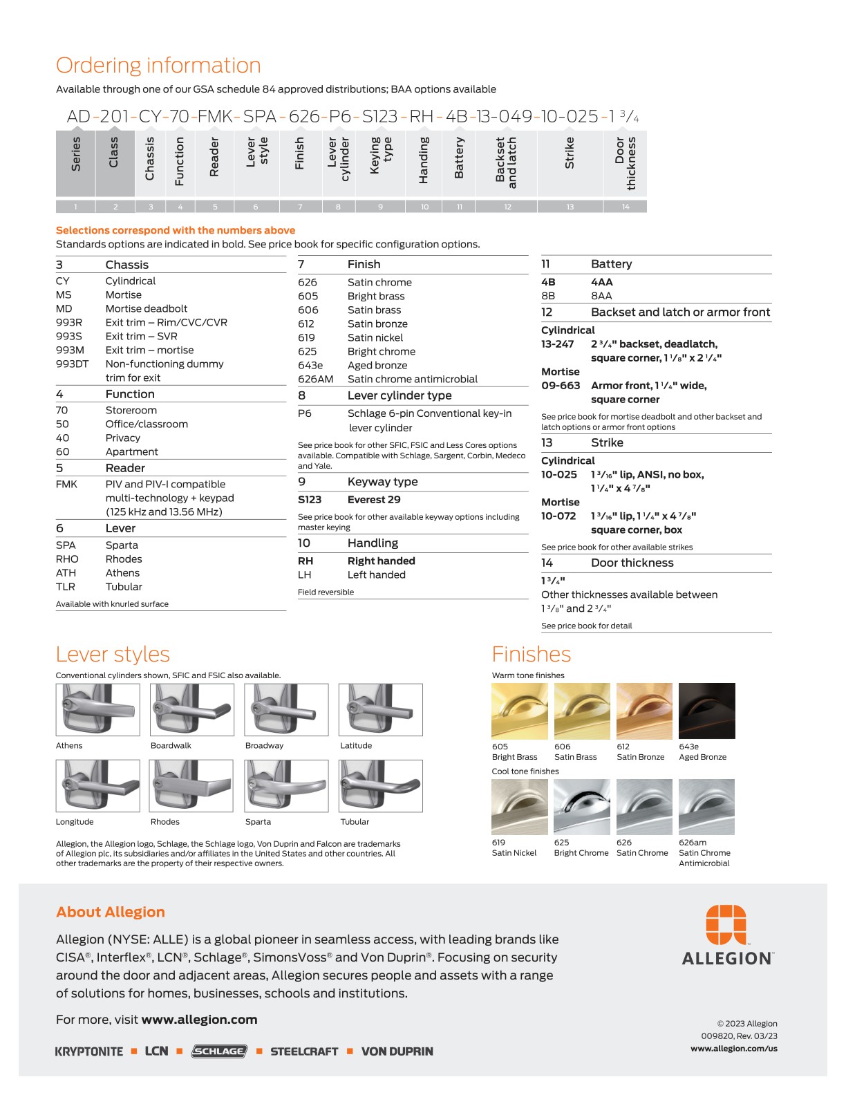Allegion EAC Catalog