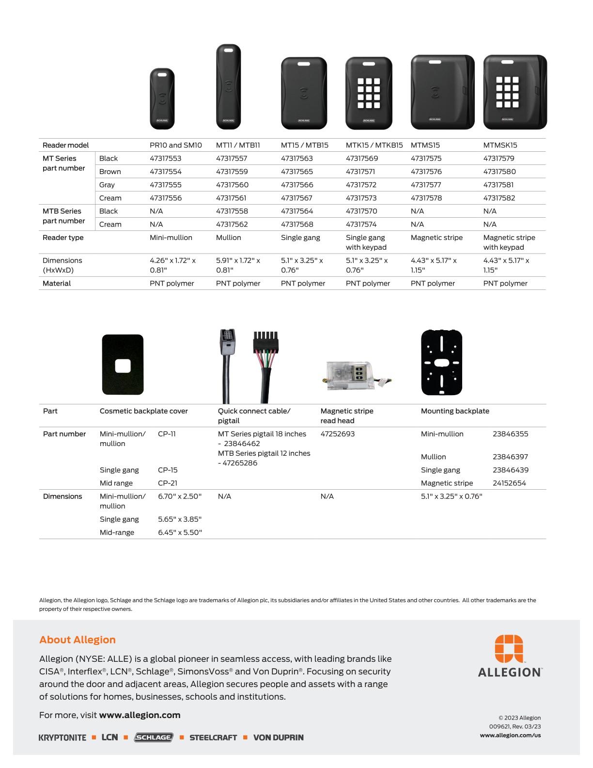 Allegion EAC Catalog