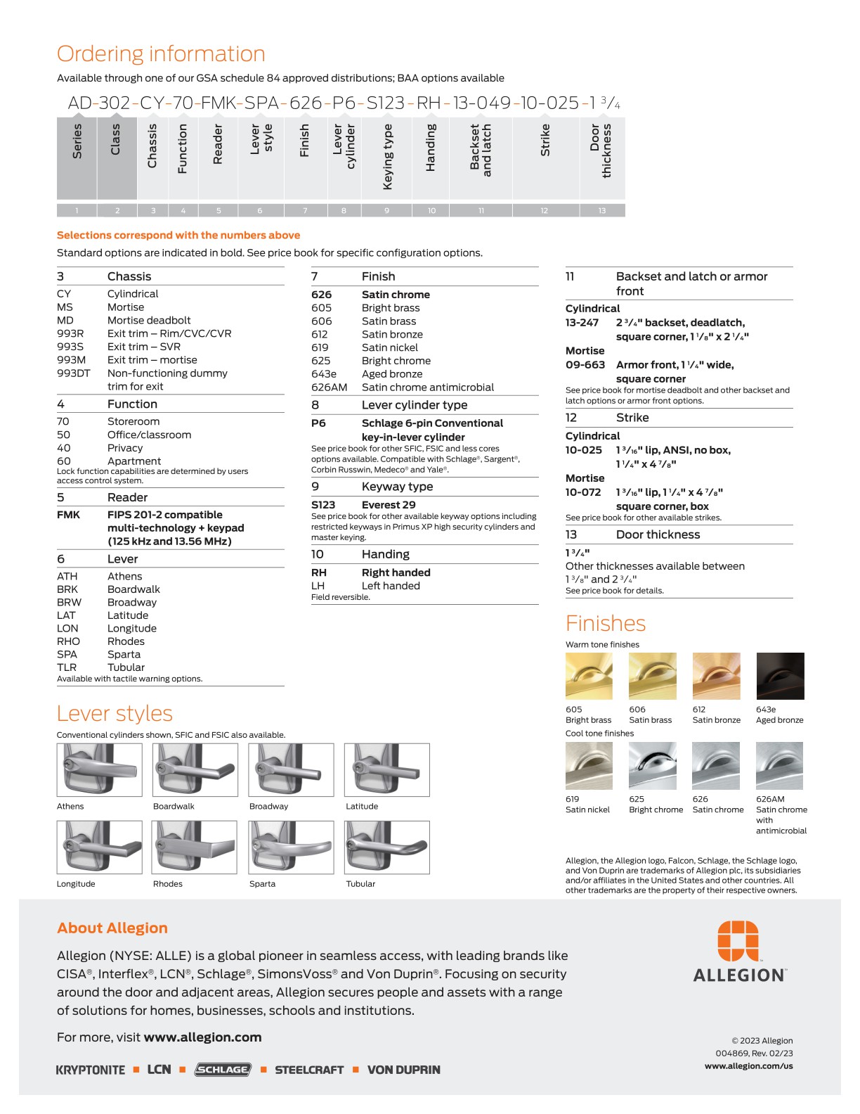 Allegion EAC Catalog
