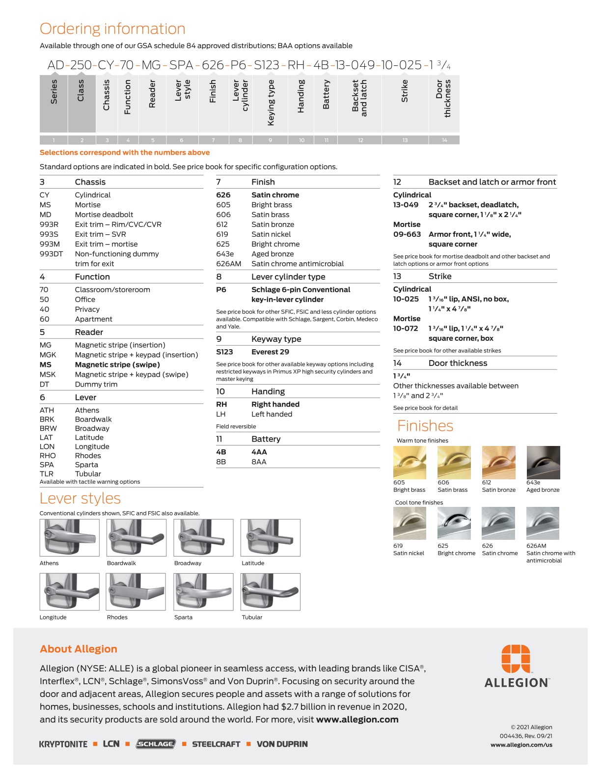 Allegion EAC Catalog