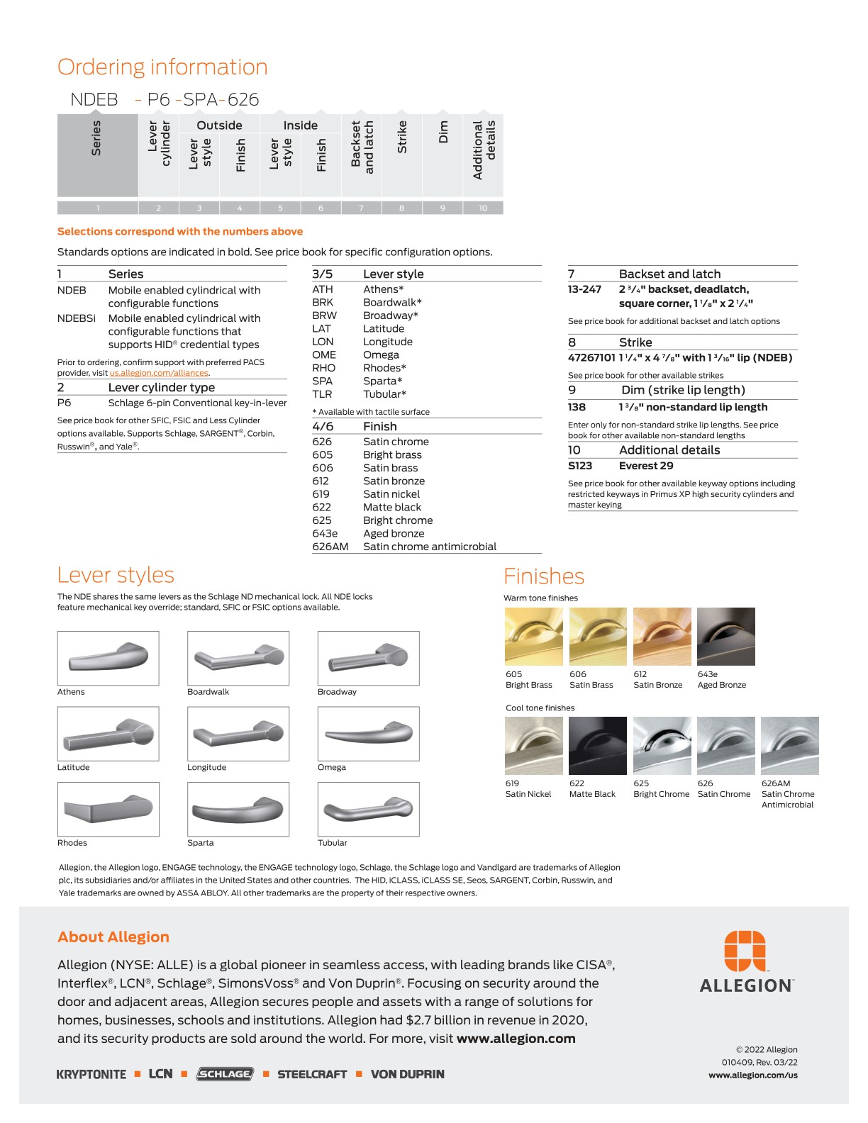 Allegion EAC Catalog