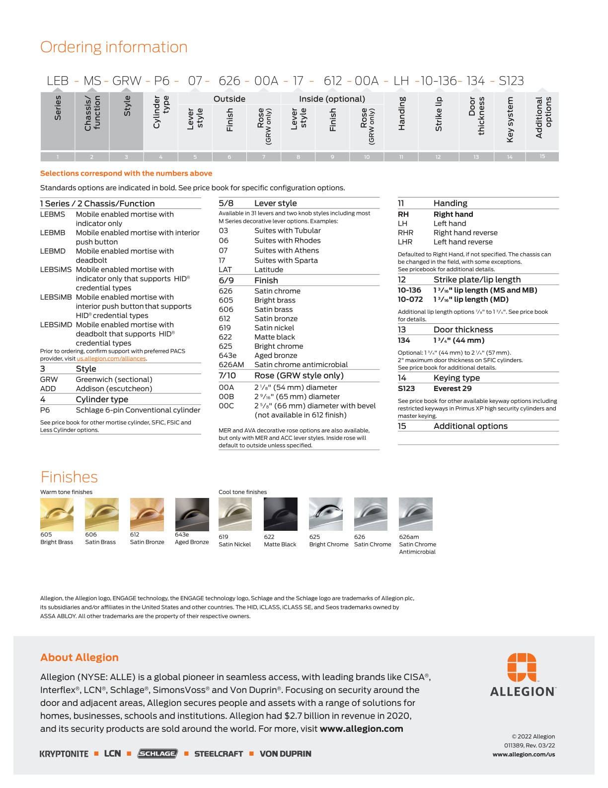 Allegion EAC Catalog