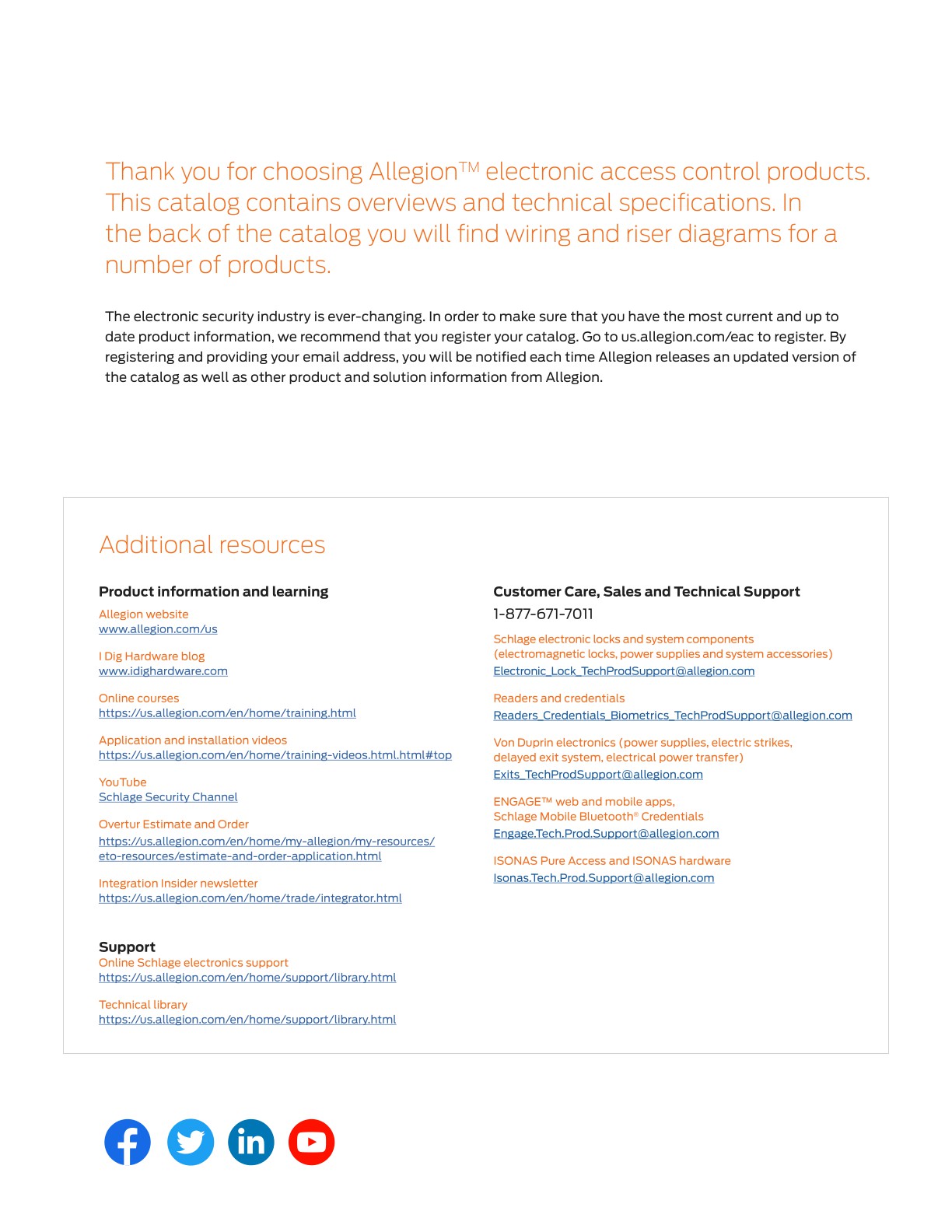 Allegion EAC Catalog