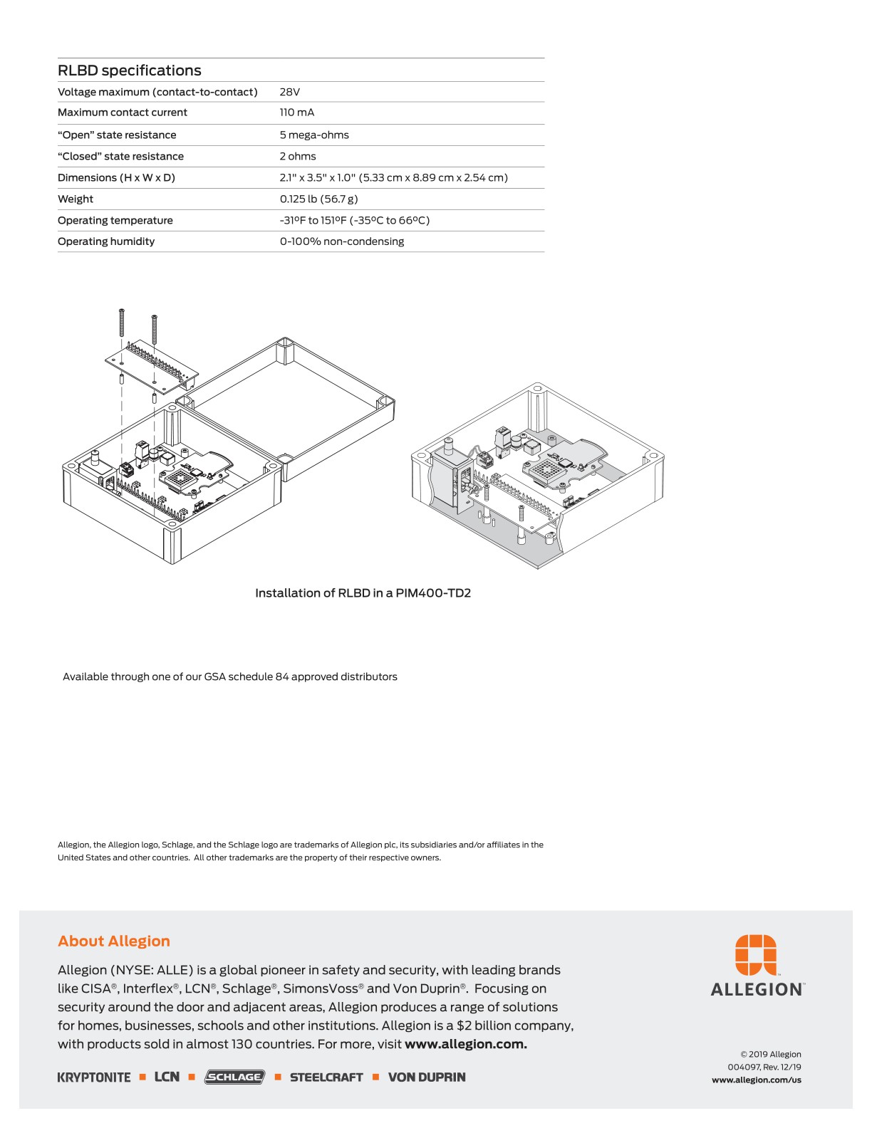 Allegion EAC Catalog