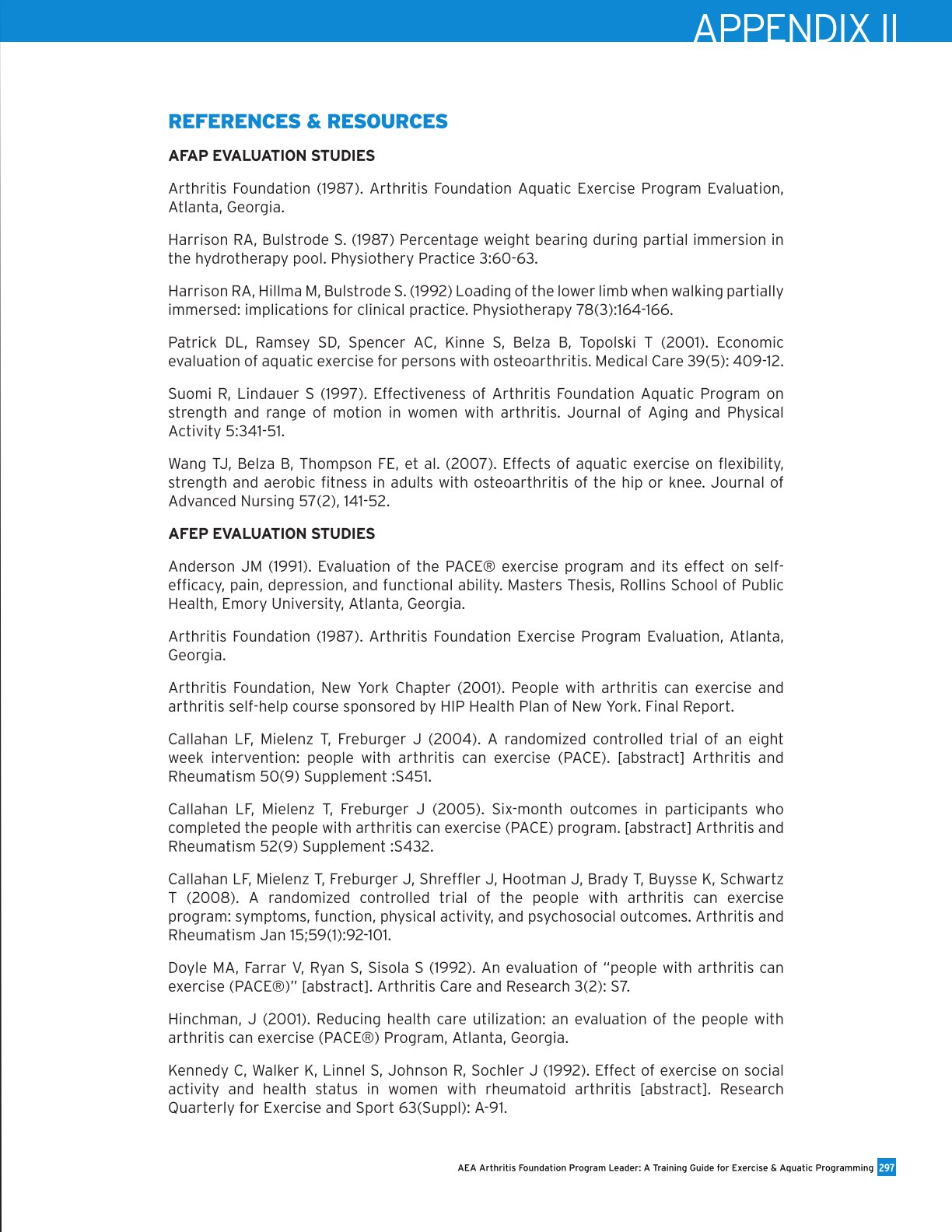 AEA Arthritis Foundation Program Leader: A Training Guide for Exercise ...