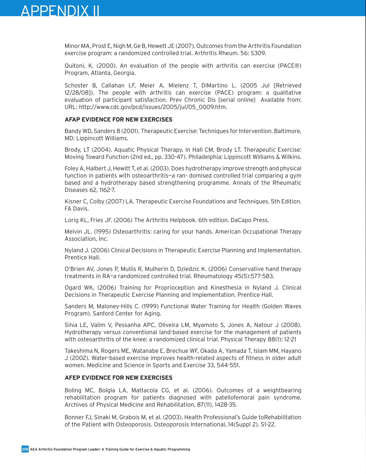 AEA Arthritis Foundation Program Leader: A Training Guide for Exercise ...