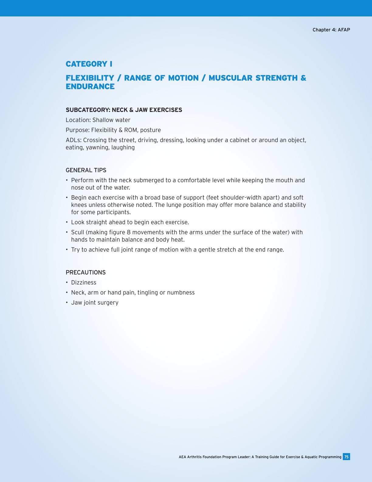 AEA Arthritis Foundation Program Leader: A Training Guide for Exercise ...