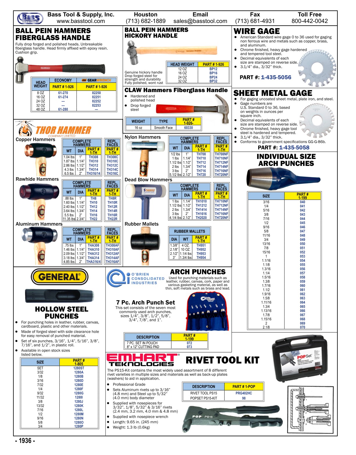 Bass Tool Catalog 2025
