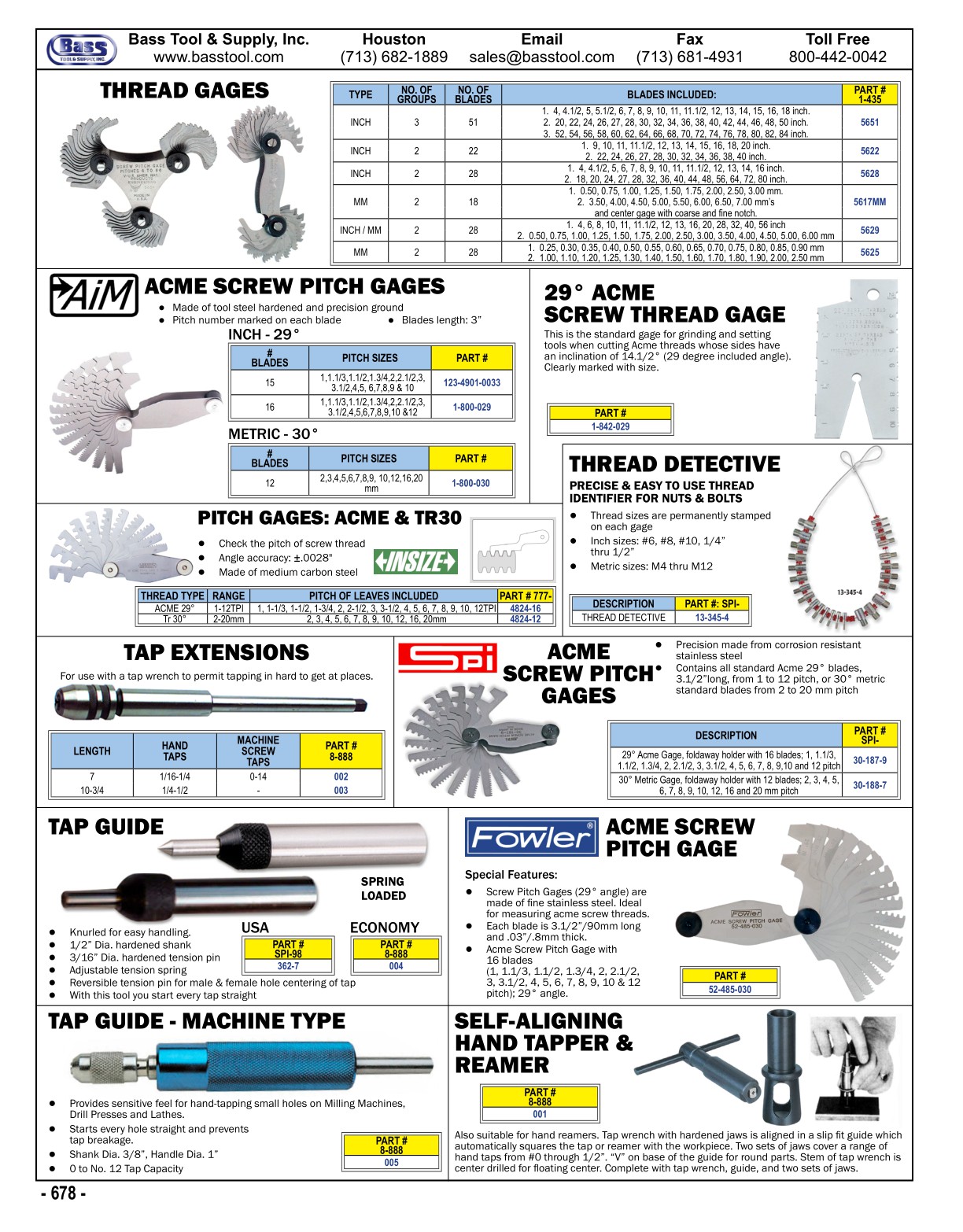 Bass Tool Catalog 2025
