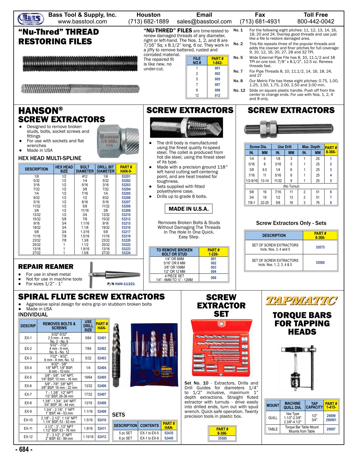 Bass Tool Catalog 2025
