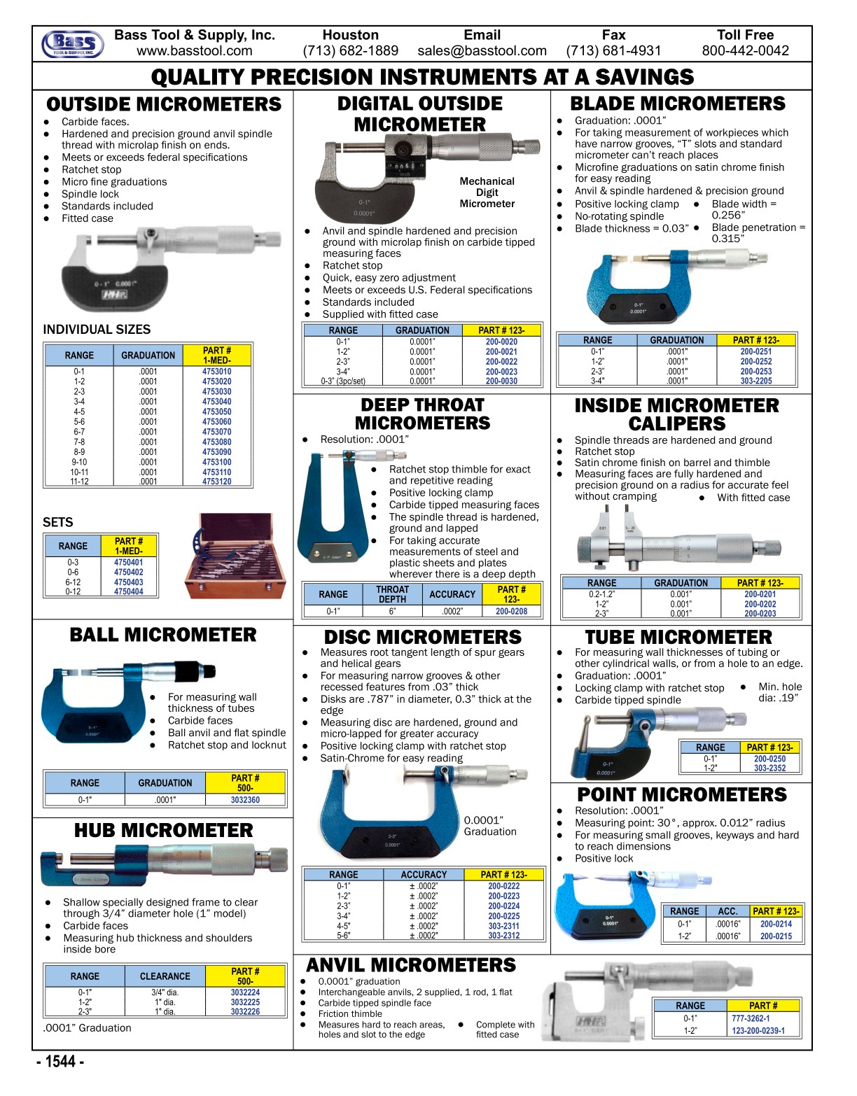 Bass Tool Catalog 2025