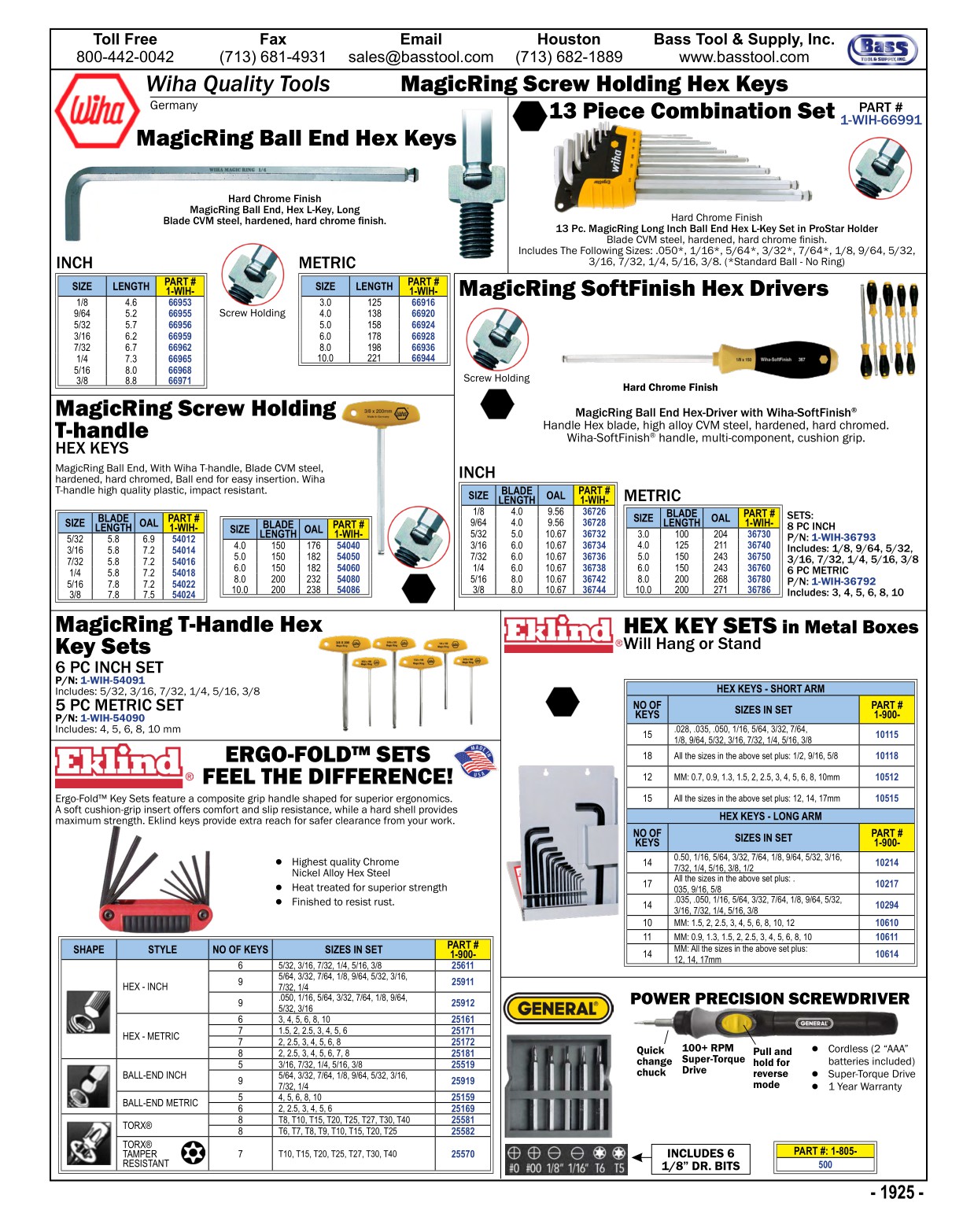 Bass Tool Catalog 2025