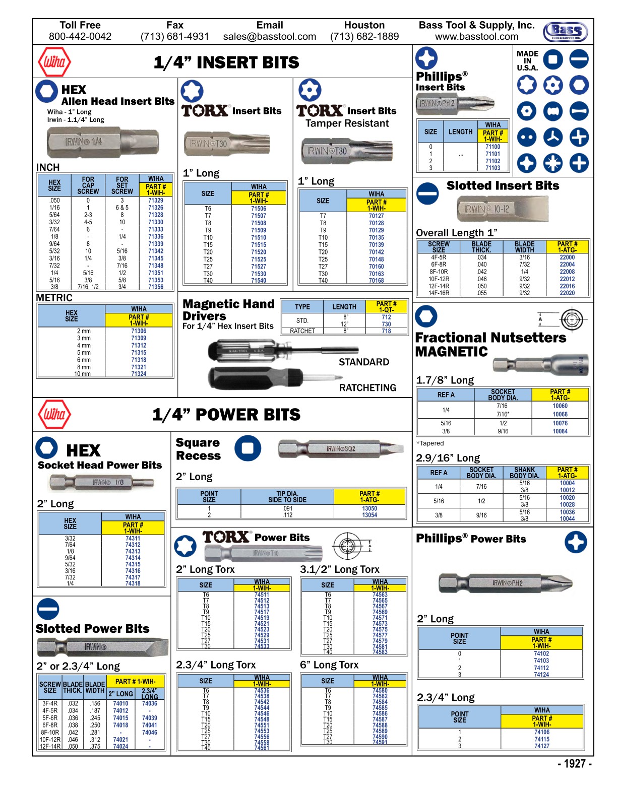 Bass Tool Catalog 2025