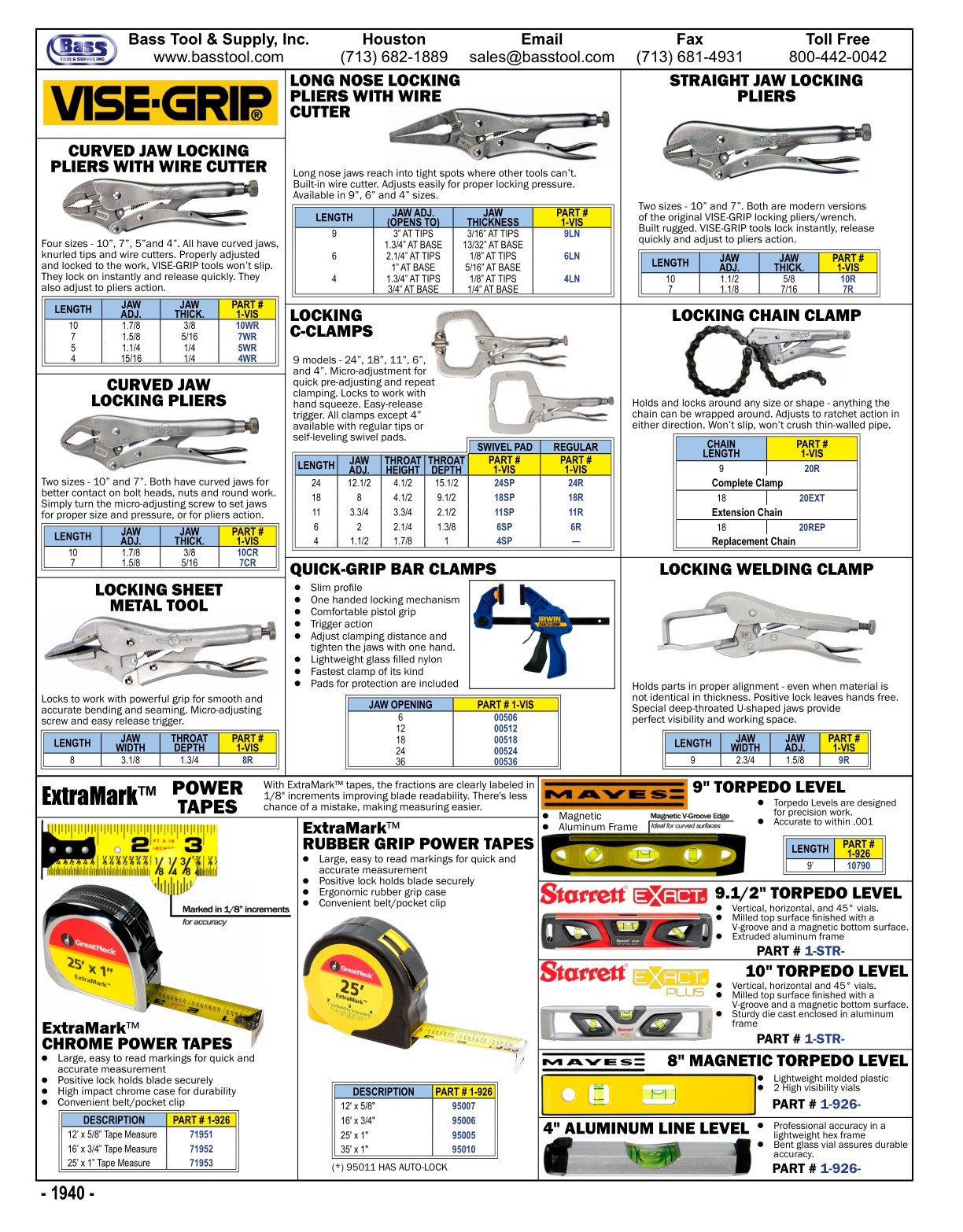 Bass Tool Catalog 2025