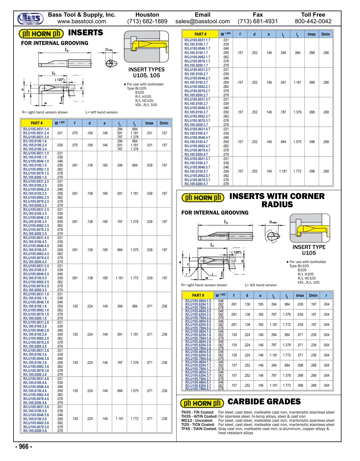 Bass Tool Catalog 2025