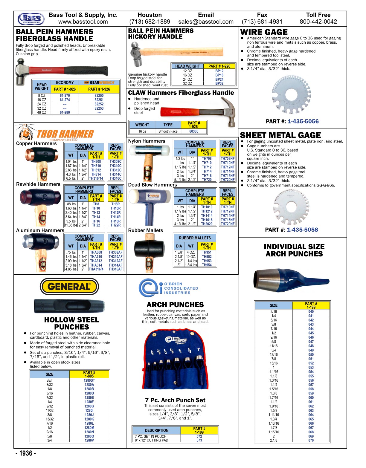 Bass Tool Catalog 2025