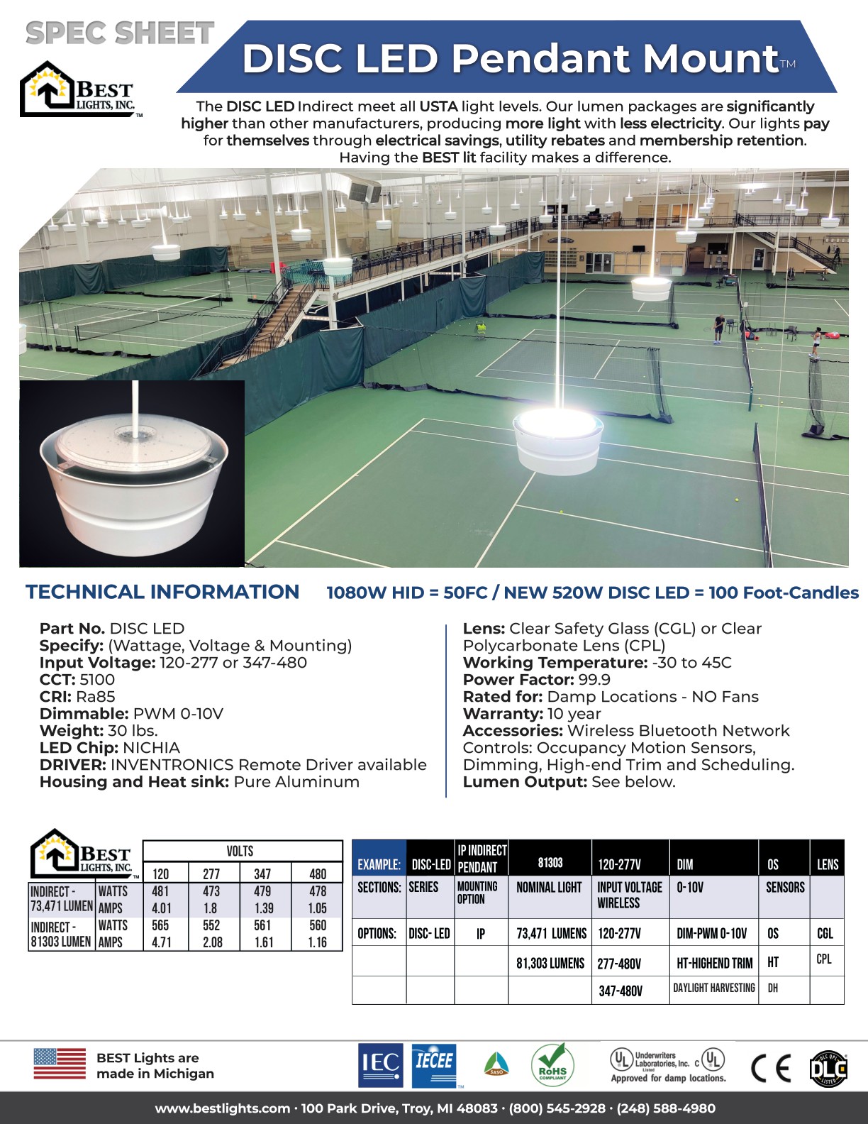 Best Lights Spec Sheet Catalog