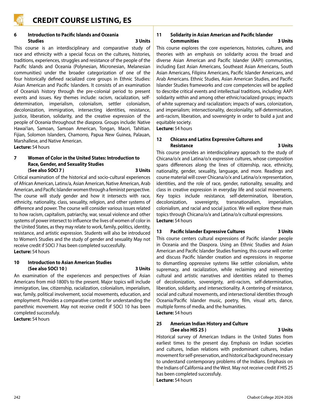 2024-2026 Chabot College Catalog