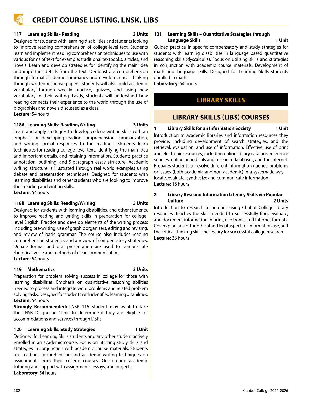 2024-2026 Chabot College Catalog