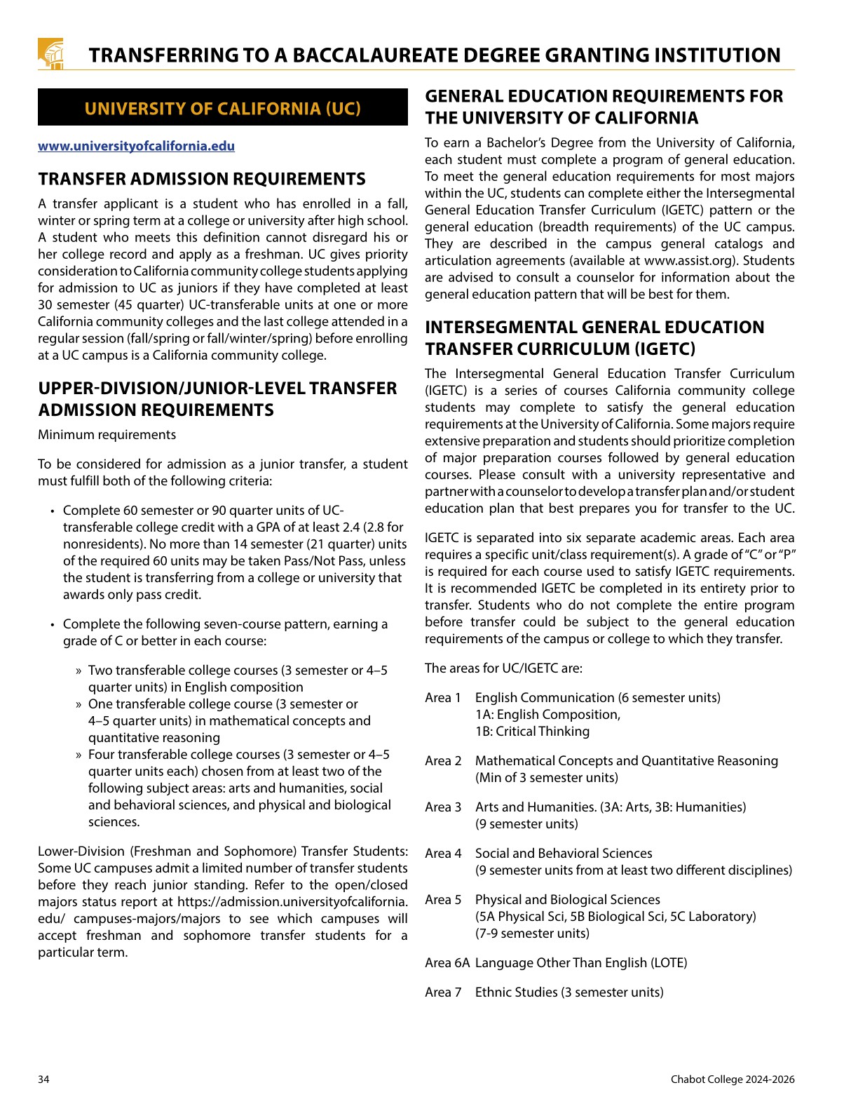 2024-2026 Chabot College Catalog