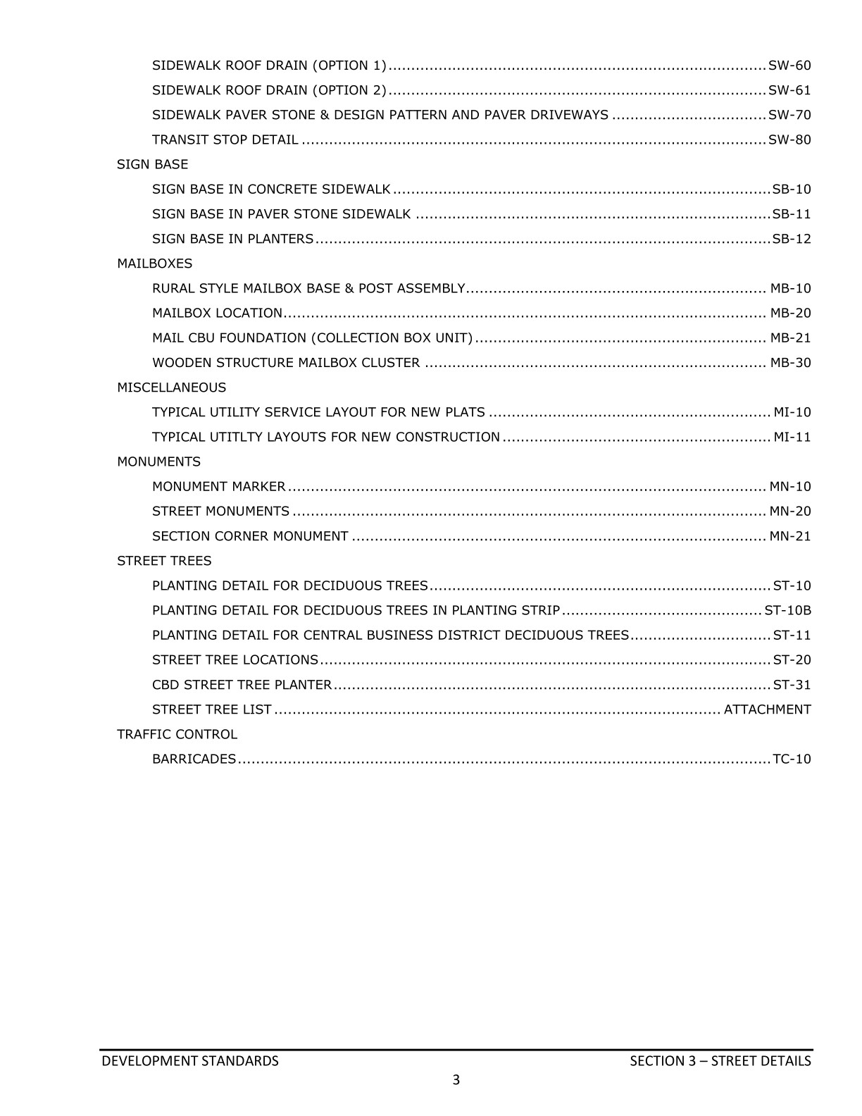 Public Works Development Standards
