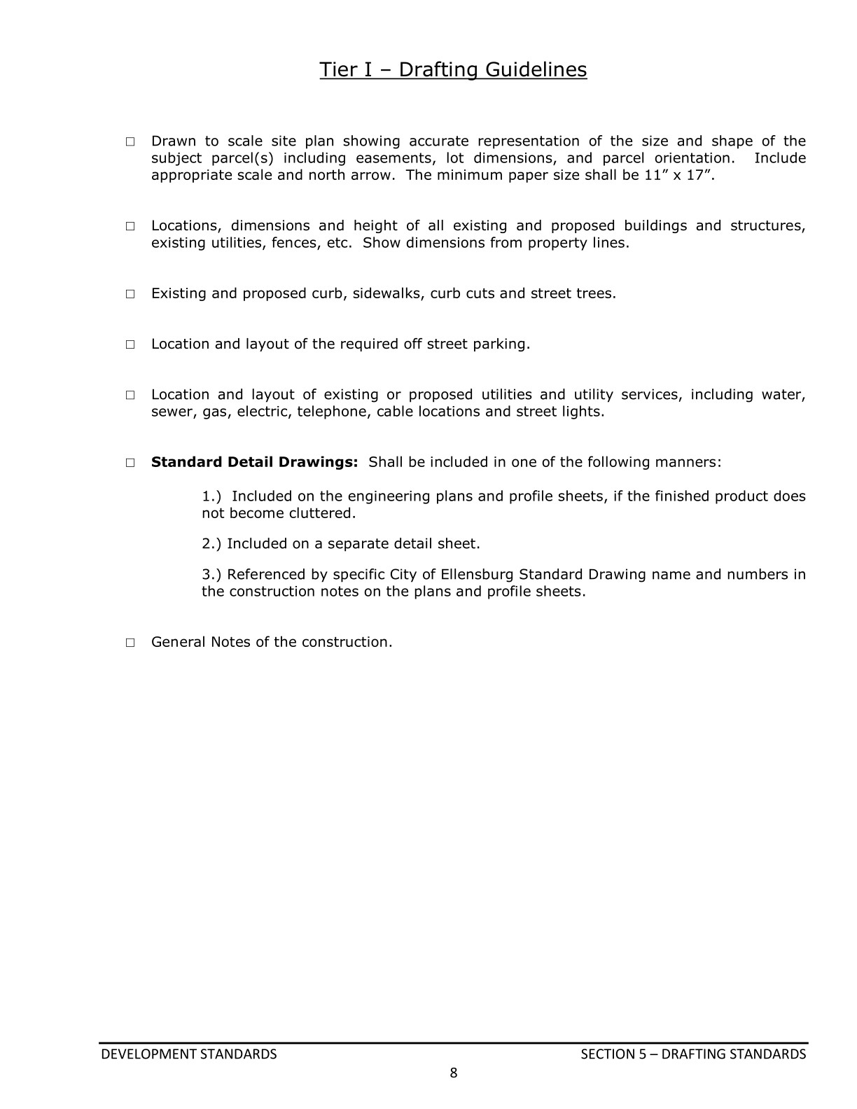 Public Works Development Standards