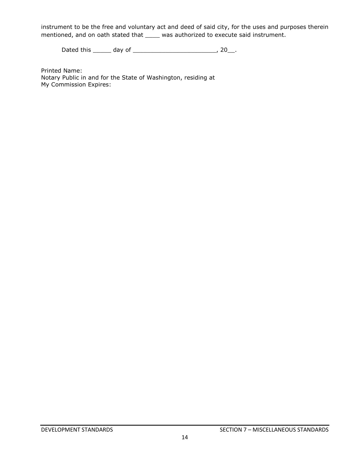 Public Works Development Standards