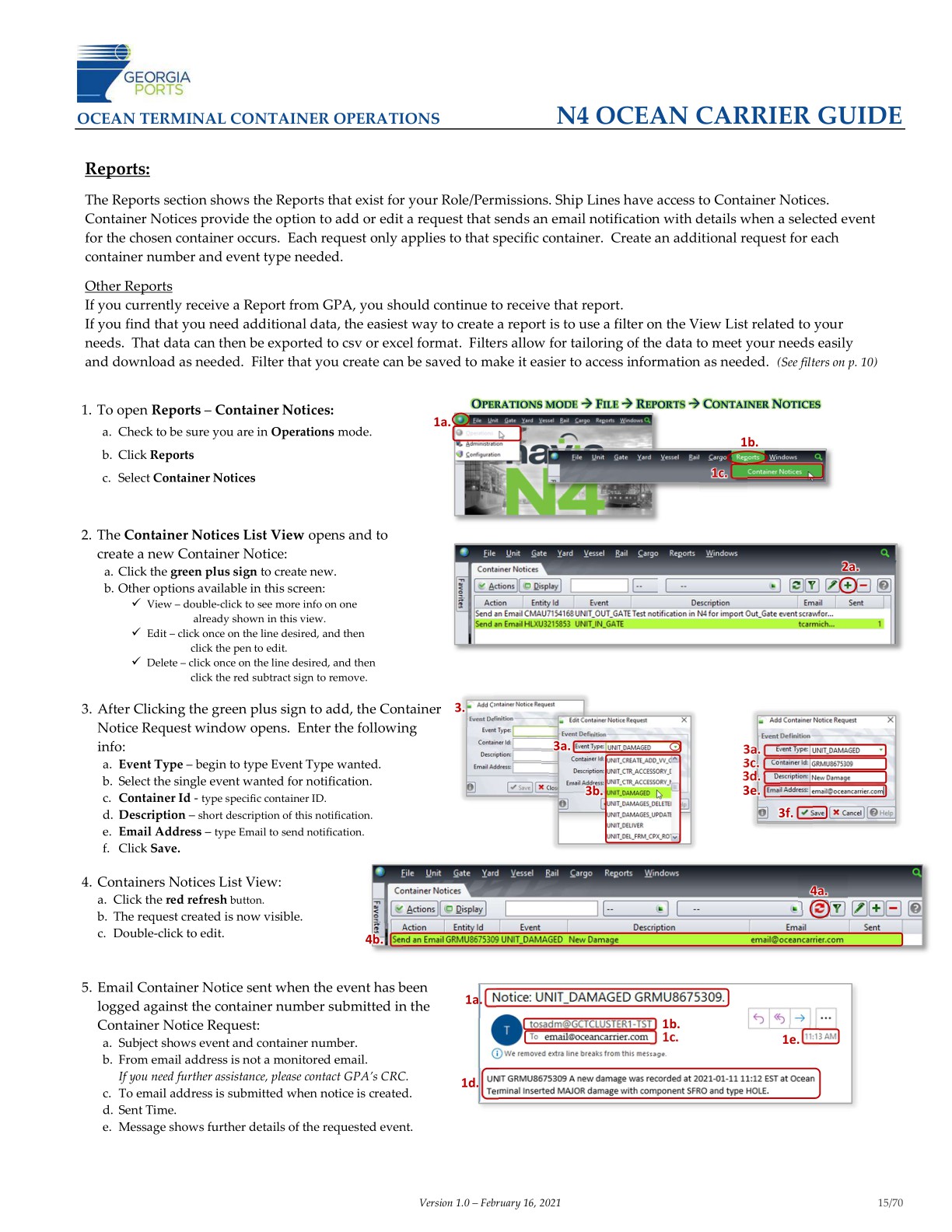 GPA Ocean Terminal N4 Carrier Guide