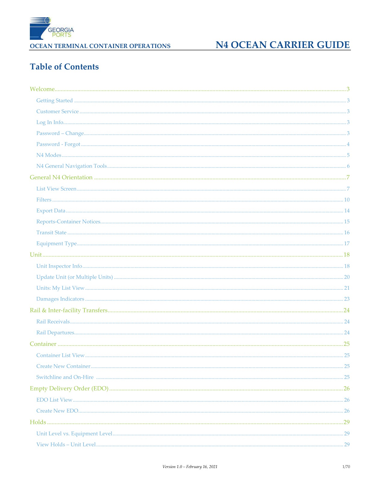 GPA Ocean Terminal N4 Carrier Guide