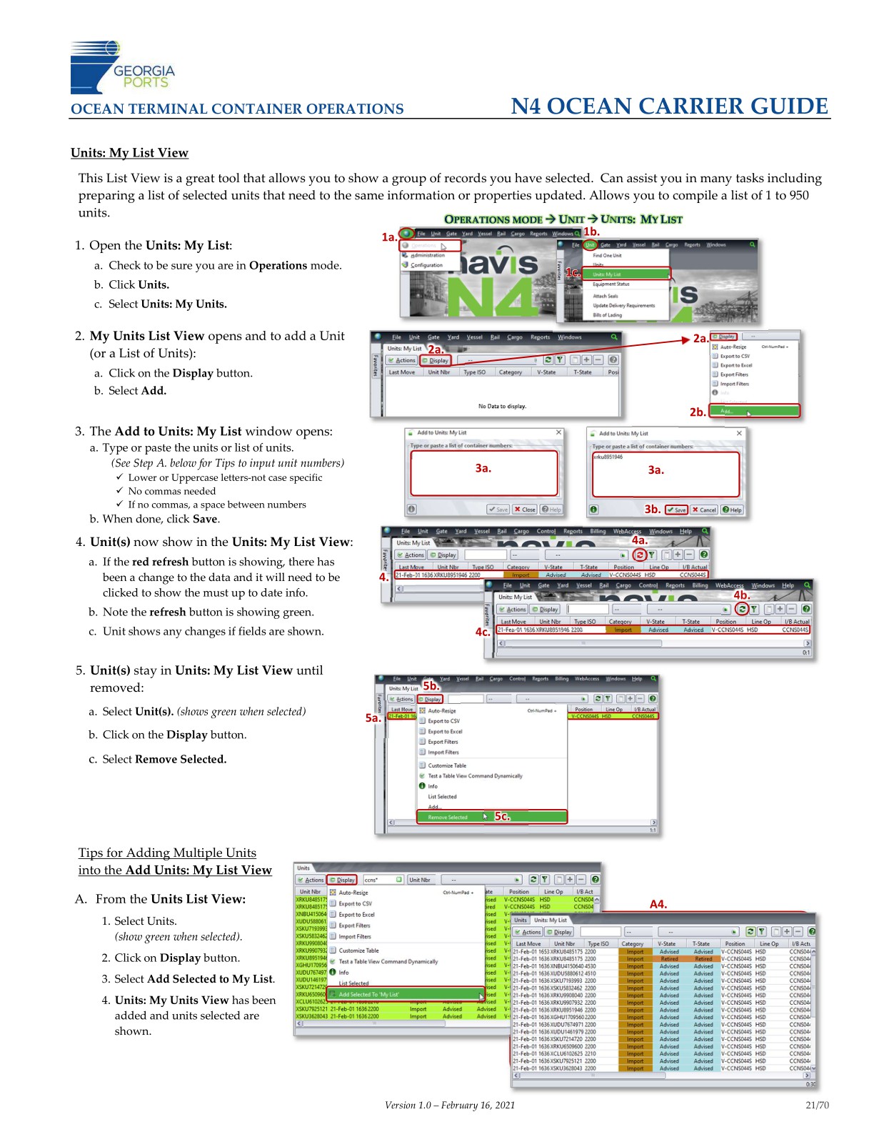 GPA Ocean Terminal N4 Carrier Guide