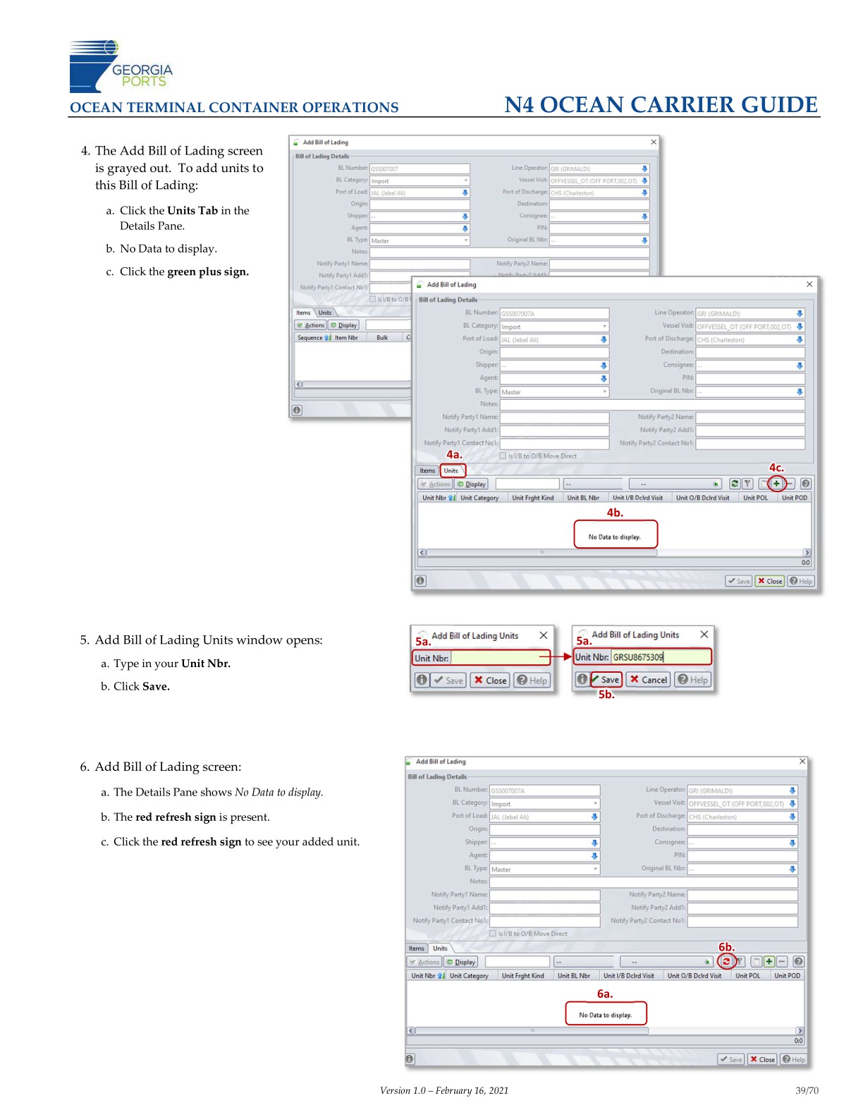 GPA Ocean Terminal N4 Carrier Guide