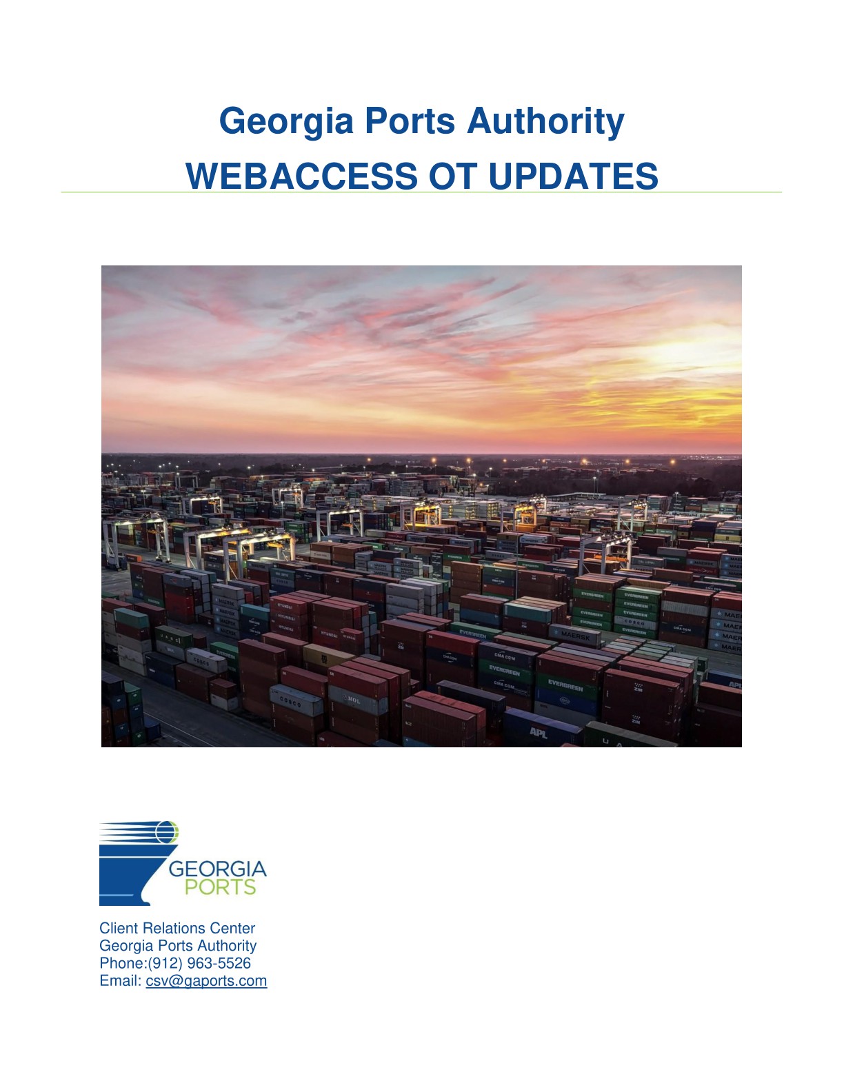GPA Ocean Terminal Webaccess Guide