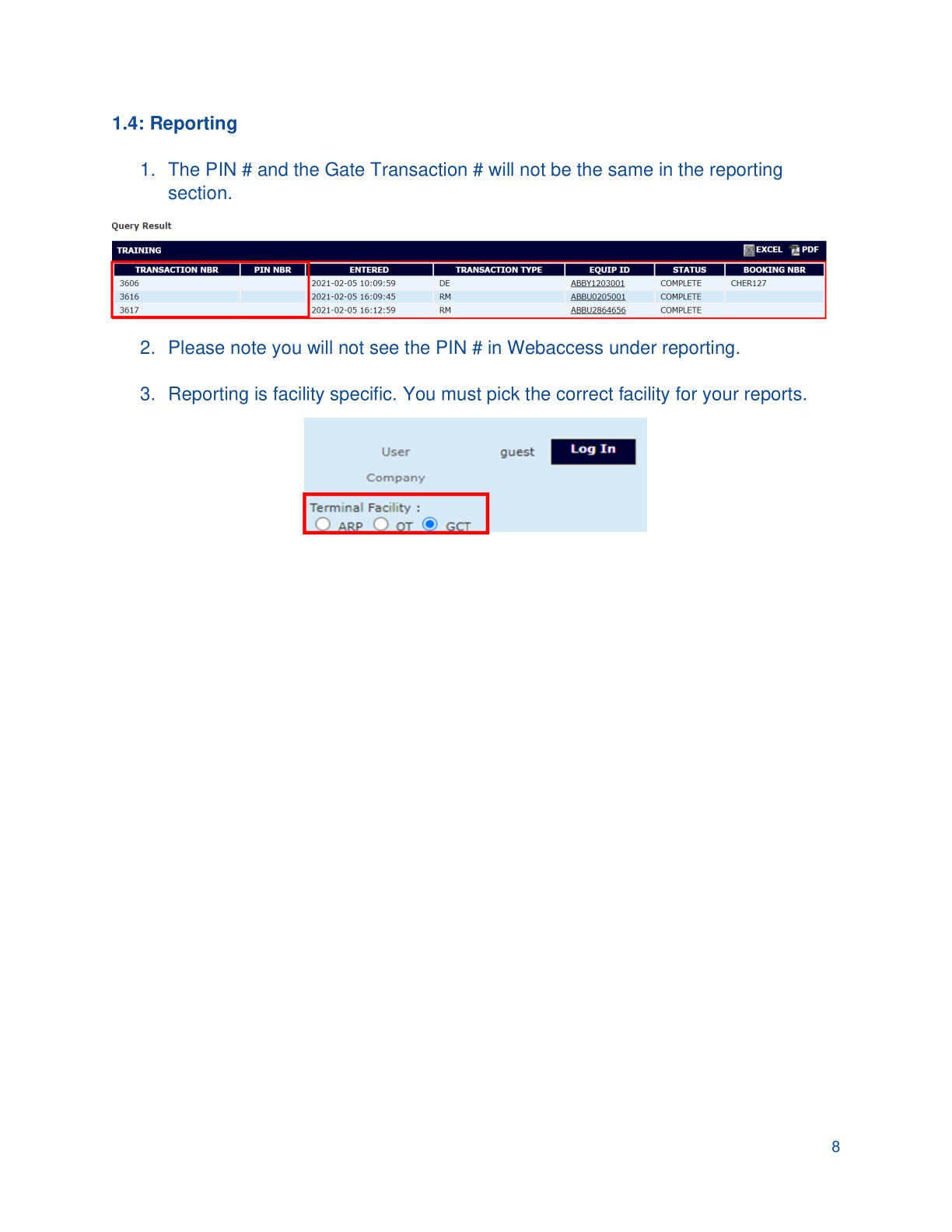 GPA Ocean Terminal Webaccess Guide