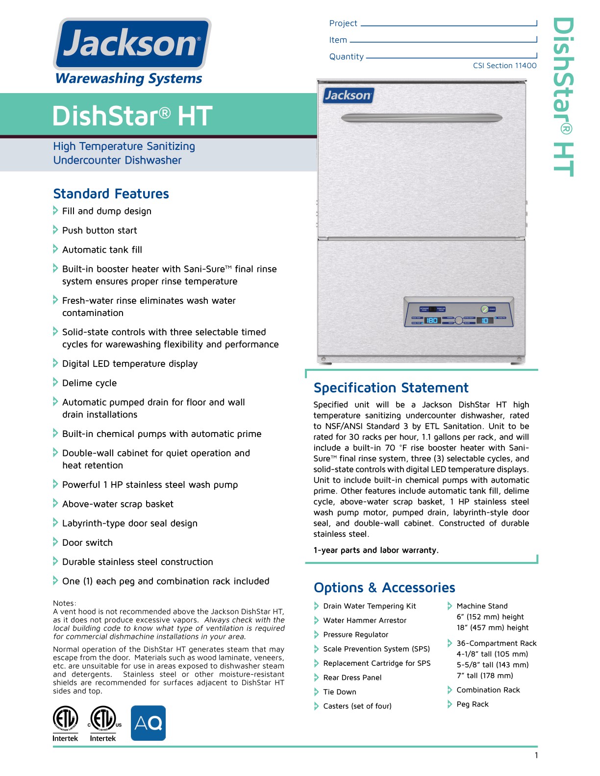 DishStar HT Spec Sheet