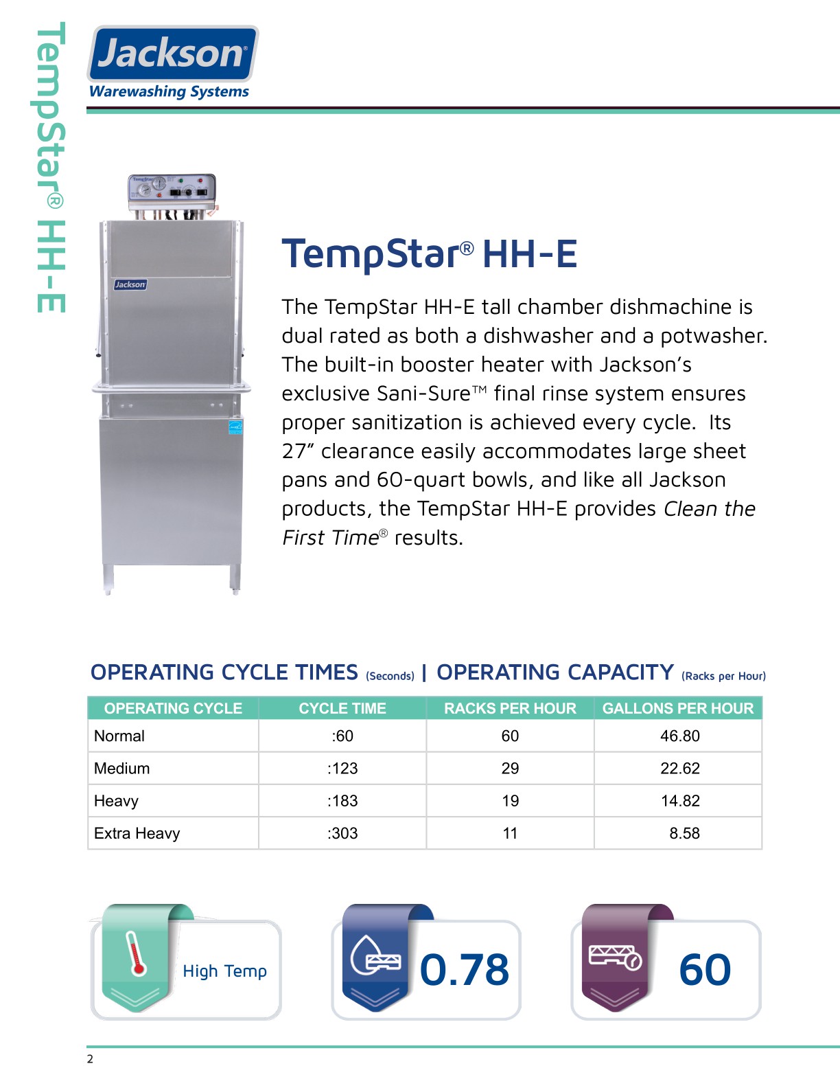 TempStar HH-E Spec Sheet
