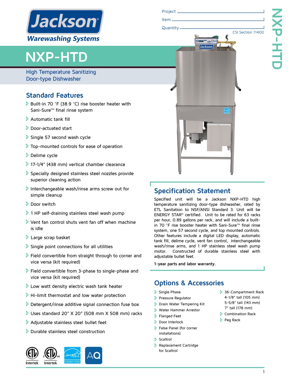 NXP-HTD Spec Sheet