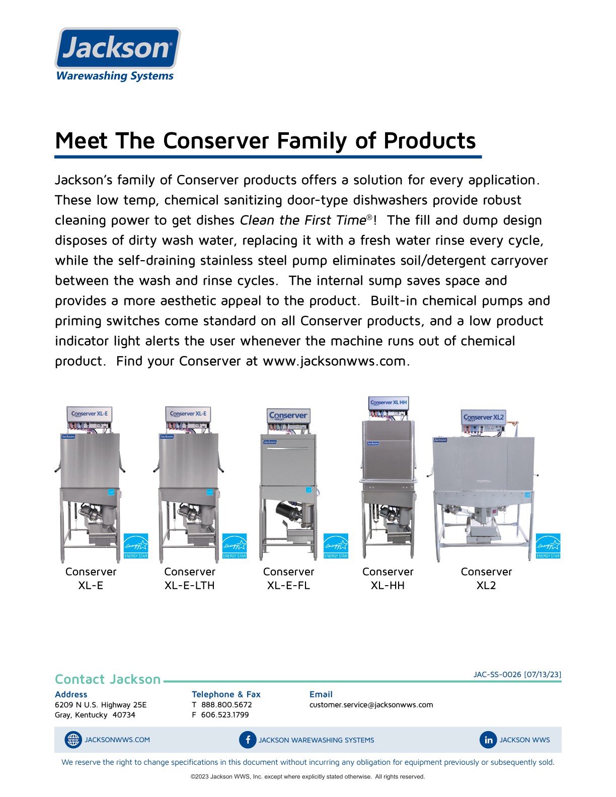 Conserver XL2 Sales Sheet