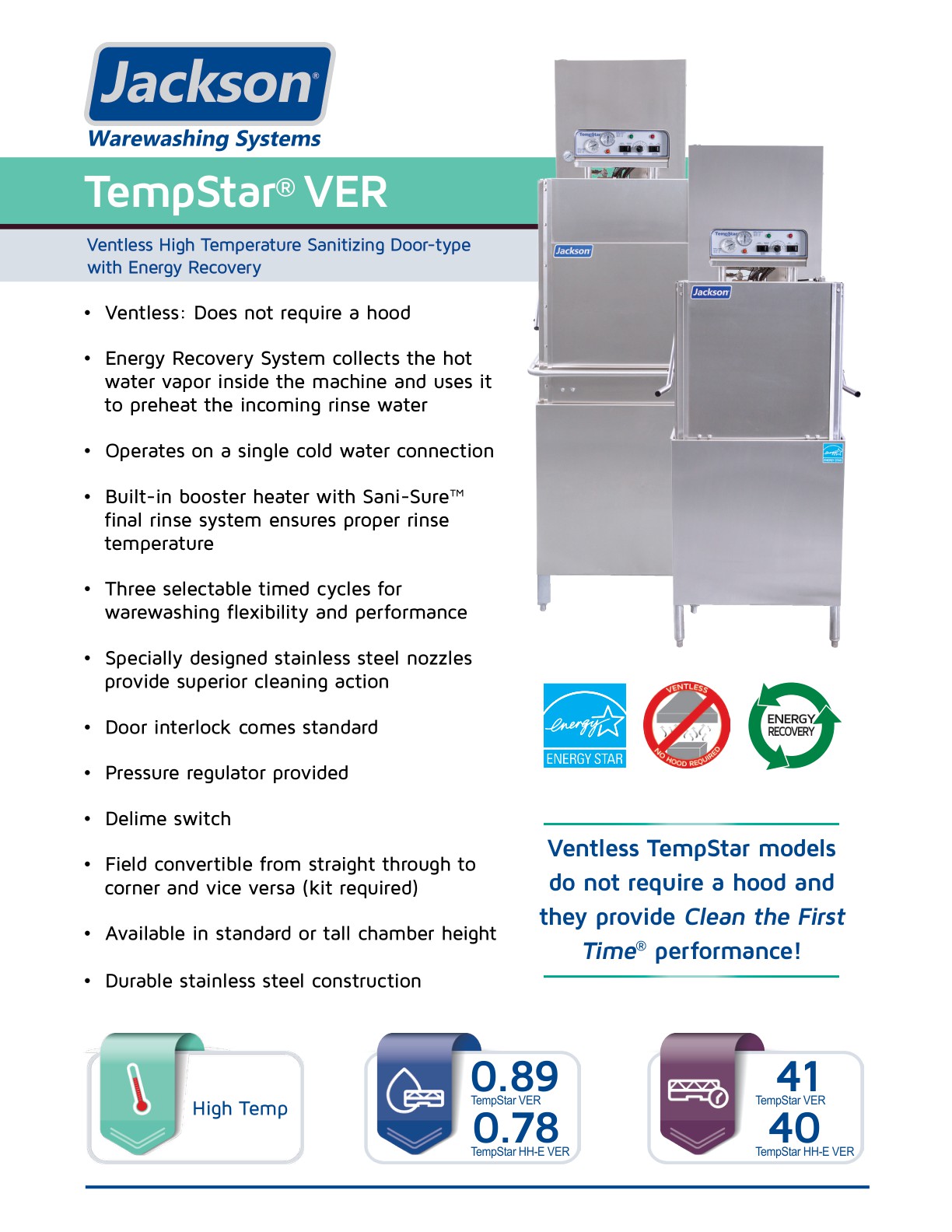 TempStar VER Sales Sheet