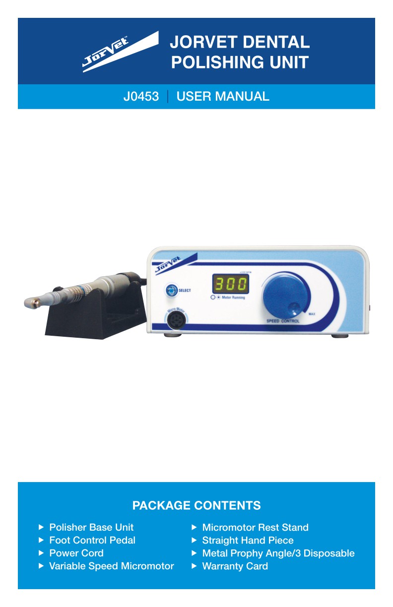 Dental Polishing Unit User Manual – MANJ0453