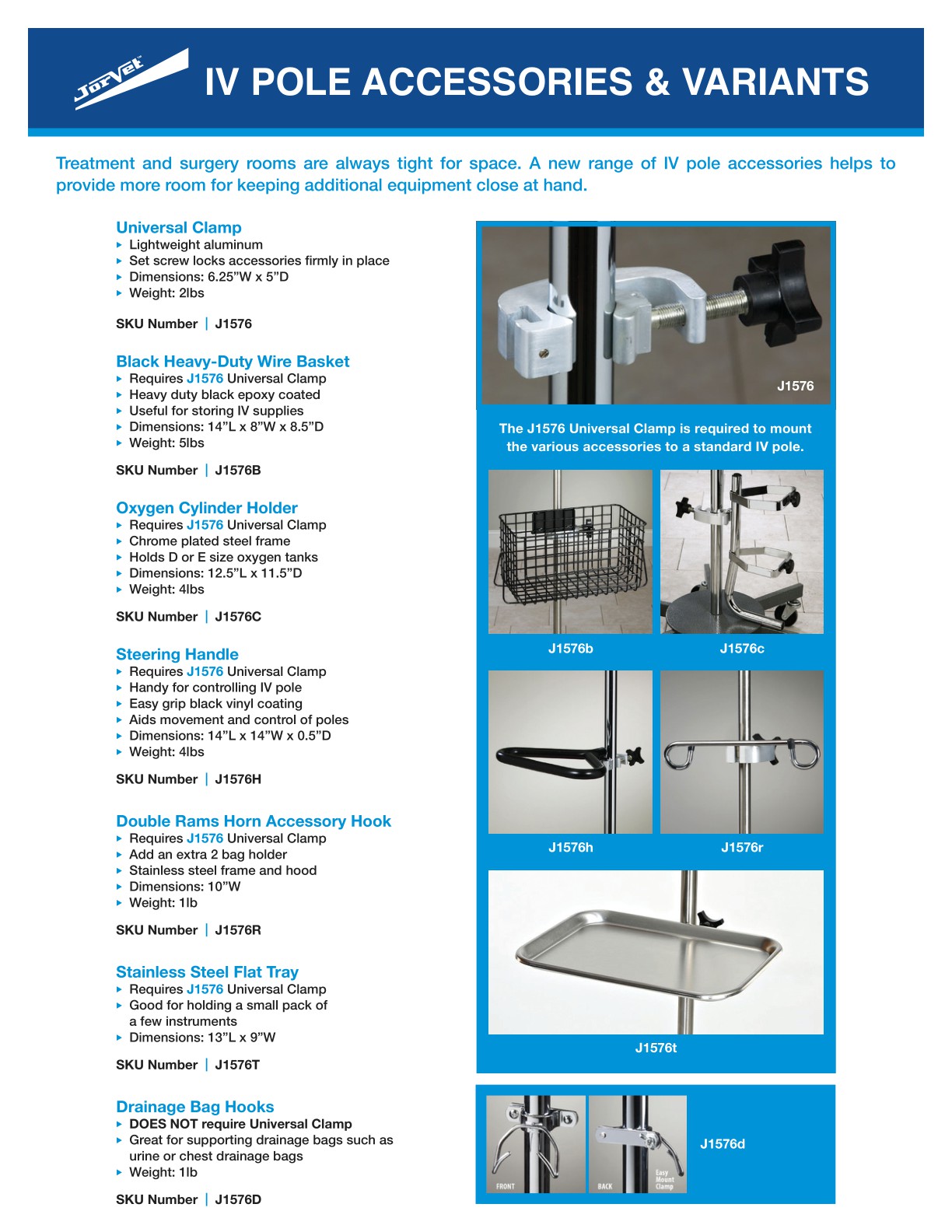 IV Pole Accessories & Variants Literature – LITJ1576 J1577