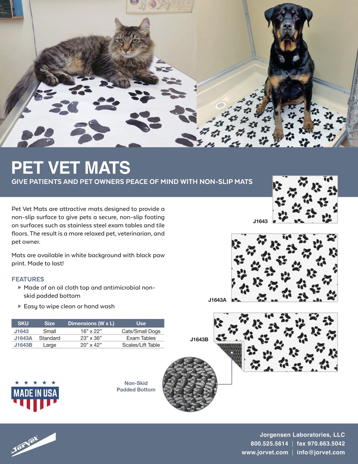 Pet Vet Mats Literature – LITJ1643 J1648