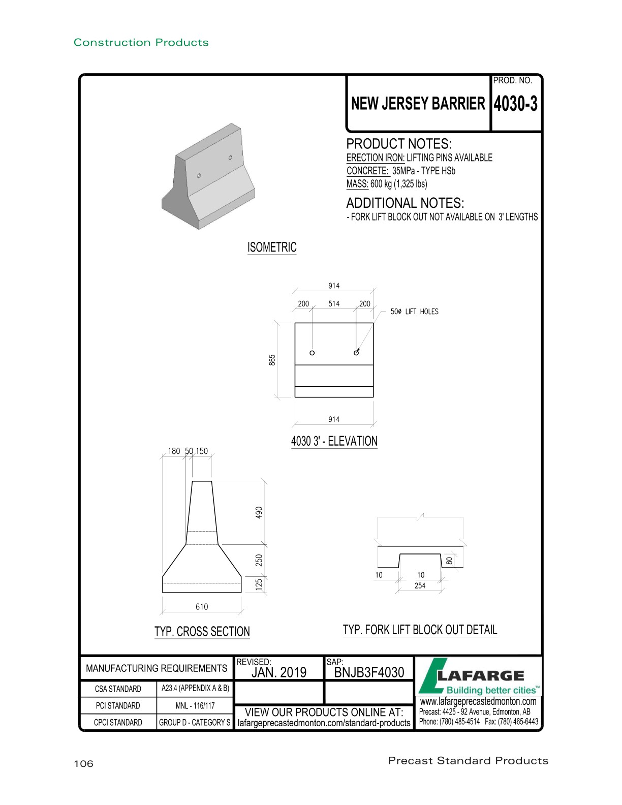 Lafarge Standard Products Alberta Precast 2019