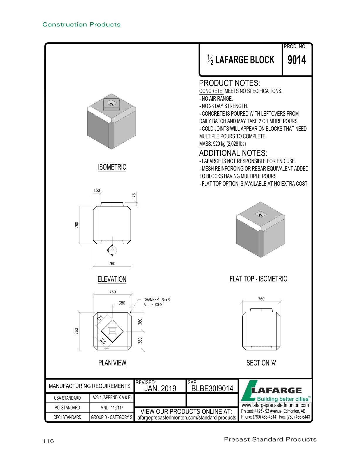 Lafarge Standard Products Alberta Precast 2019