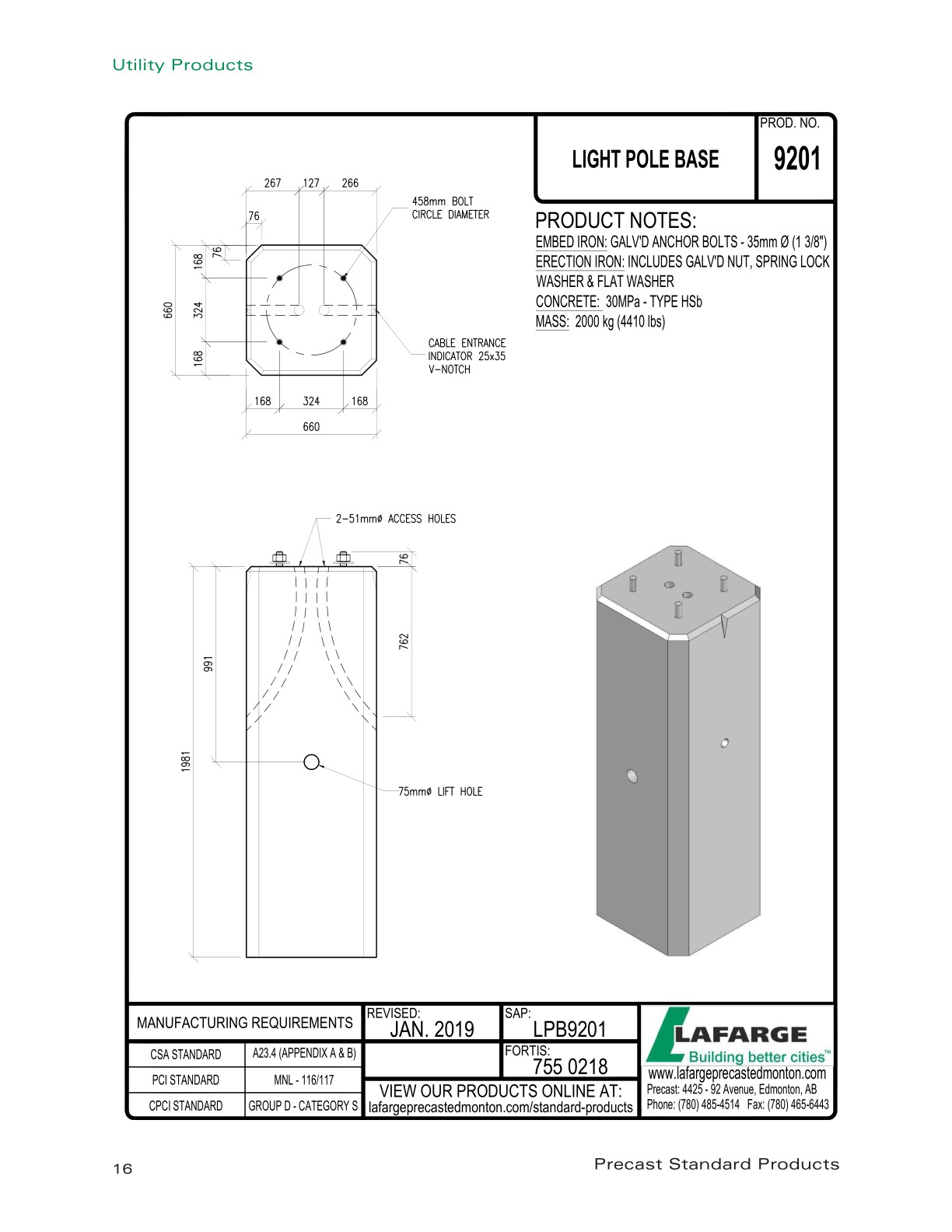 Lafarge Standard Products Alberta Precast 2019