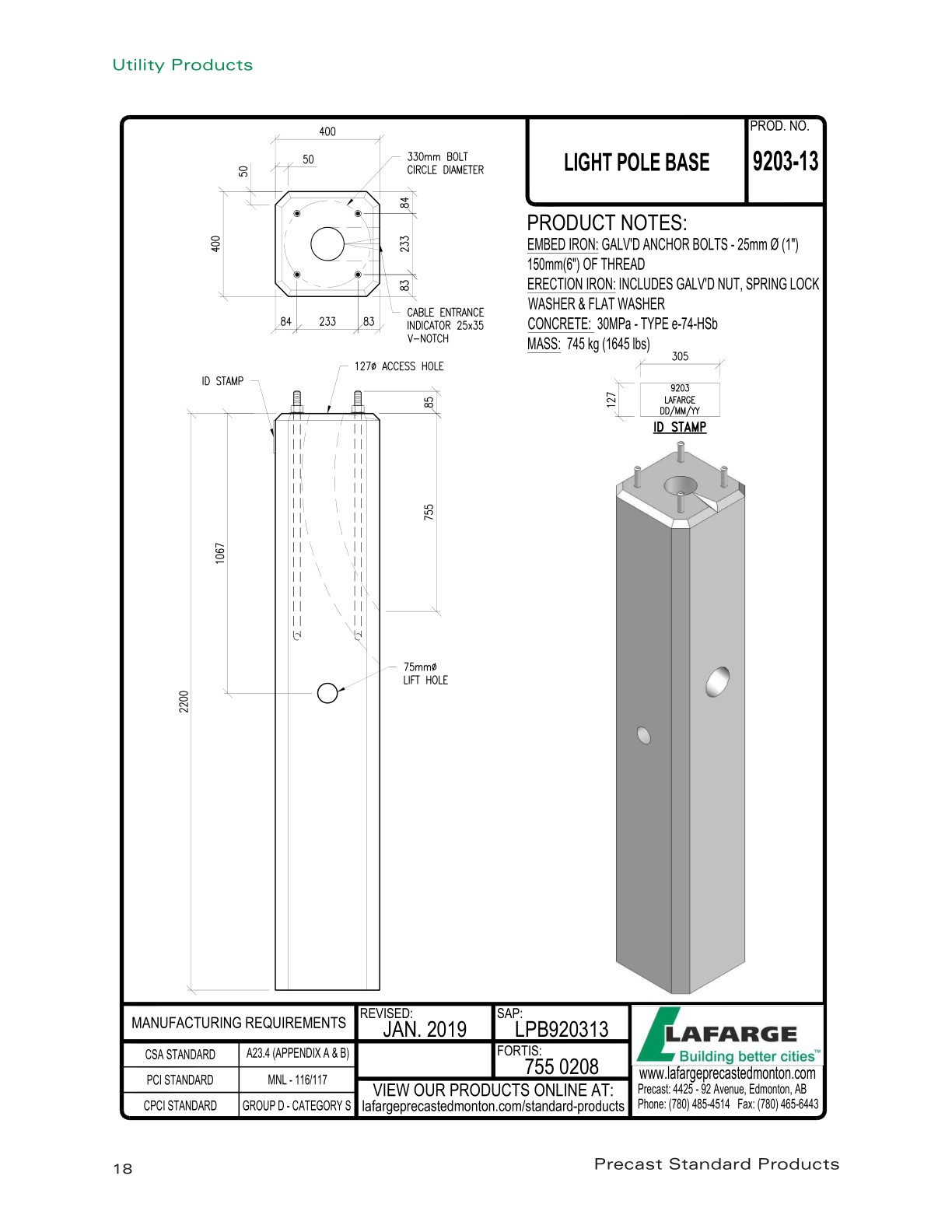 Lafarge Standard Products Alberta Precast 2019