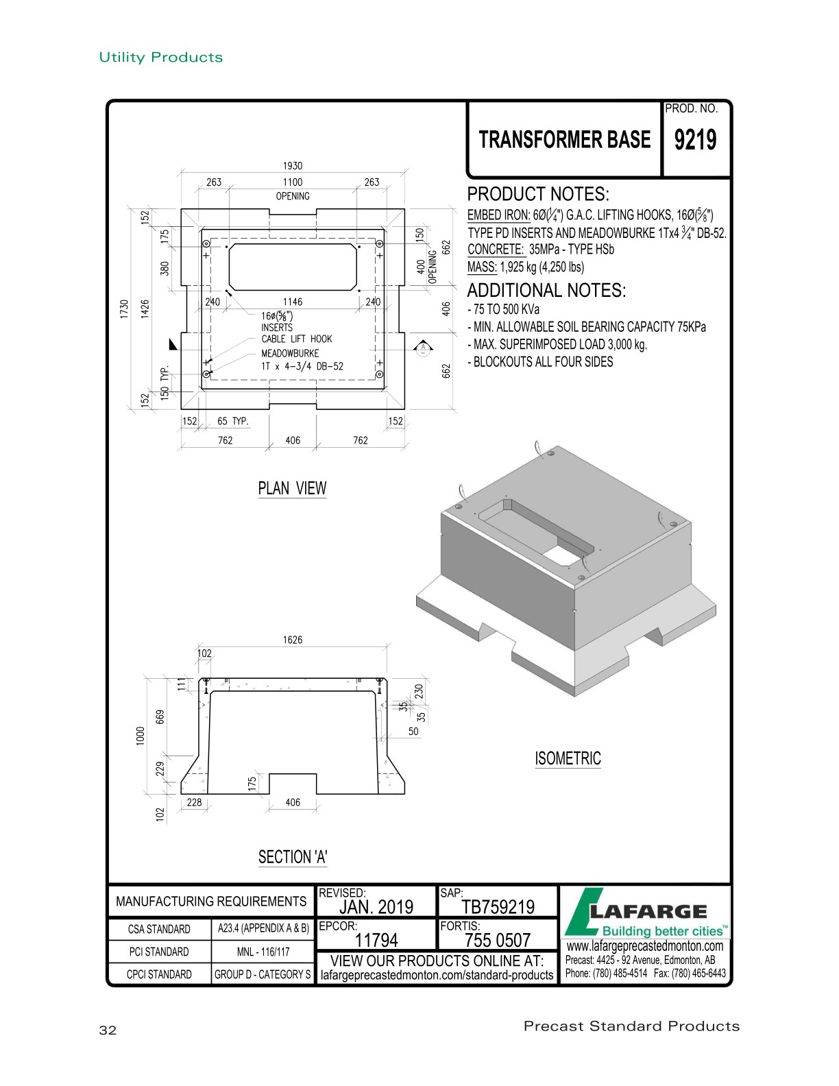 Lafarge Standard Products Alberta Precast 2019